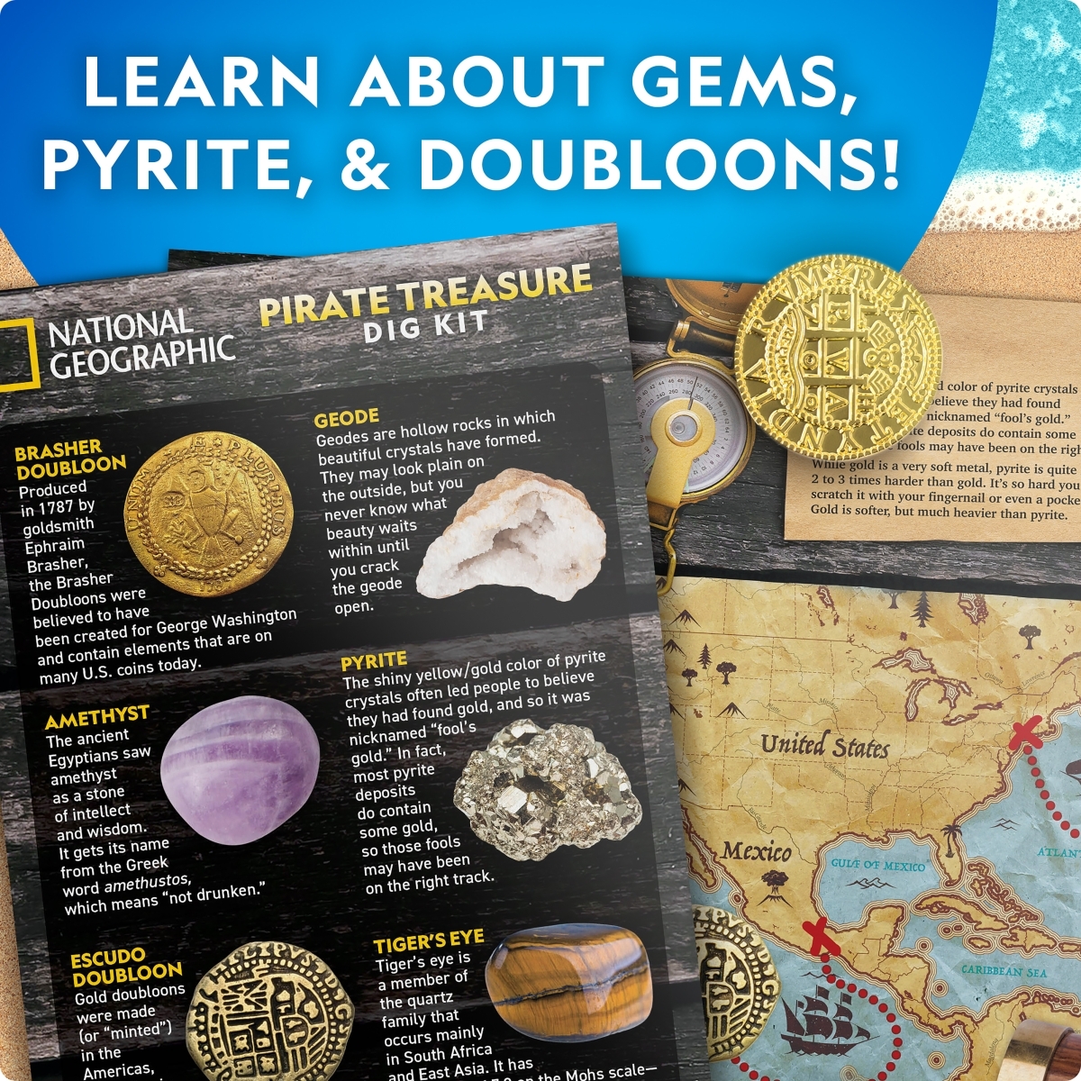 NATIONAL GEOGRAPHIC komplekt Pirate Treasure Dig Kit, RTCHESTDIG ...